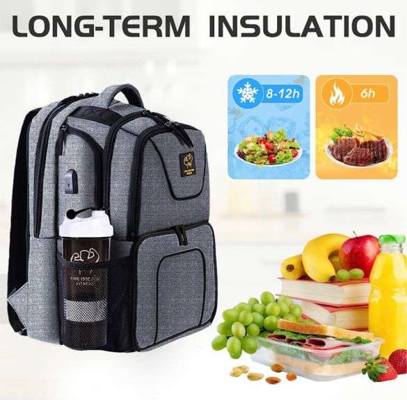 519 Fitness Meal Prep Backpack,Insulated Cooler Lunch Backpack with ...