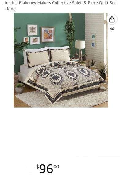 Justina Blakeney Makers Collective Soleil 3-Piece Quilt Set - King ...