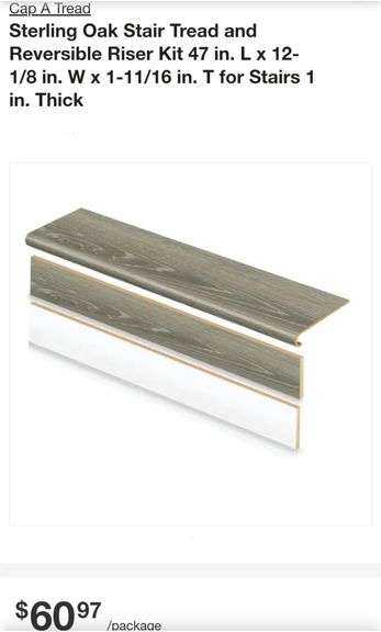 6 Cases of Cap A Tread Sterling Oak Stair Tread and Reversible Riser ...