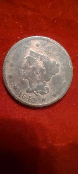 1842 Large Cent One Cent - Land of Goshen Auction House