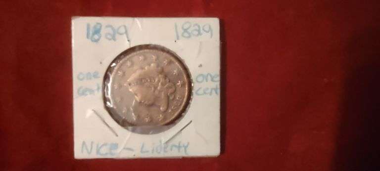 1829 Large Cent - Land of Goshen Auction House