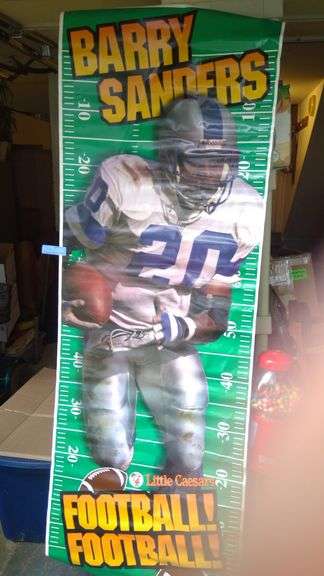 1996 Little Caesars BARRY SANDERS Football Poster - Land of Goshen ...