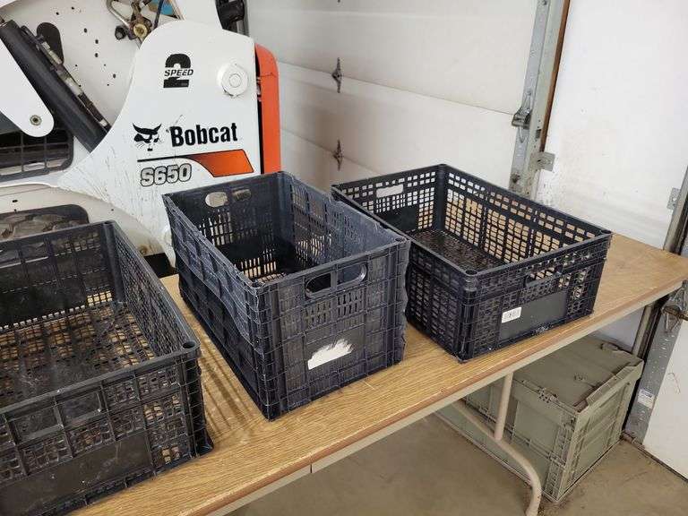 (5) Black Storage Crates - Lee Real Estate & Auction Service