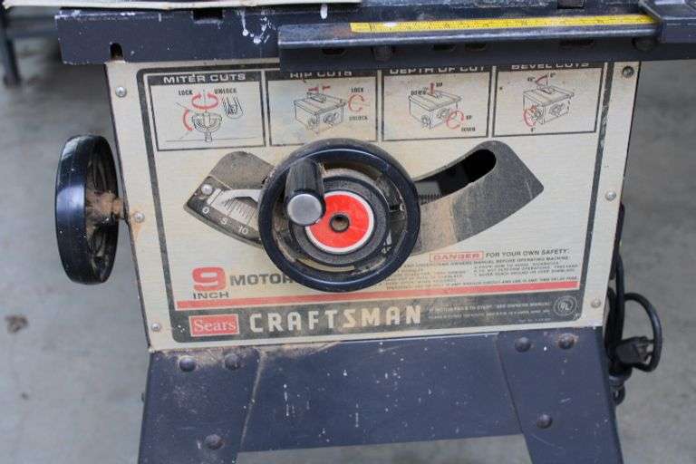 Craftsman 9" Table Saw - Router Table - Lee Real Estate & Auction Service