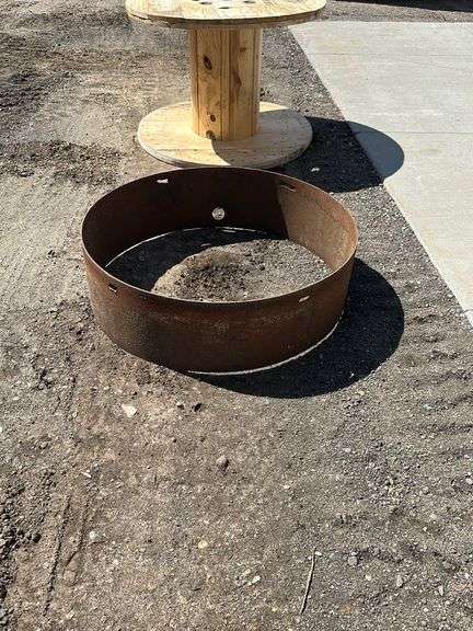36” Wooden wire spool & fire pit - Lee Real Estate & Auction Service