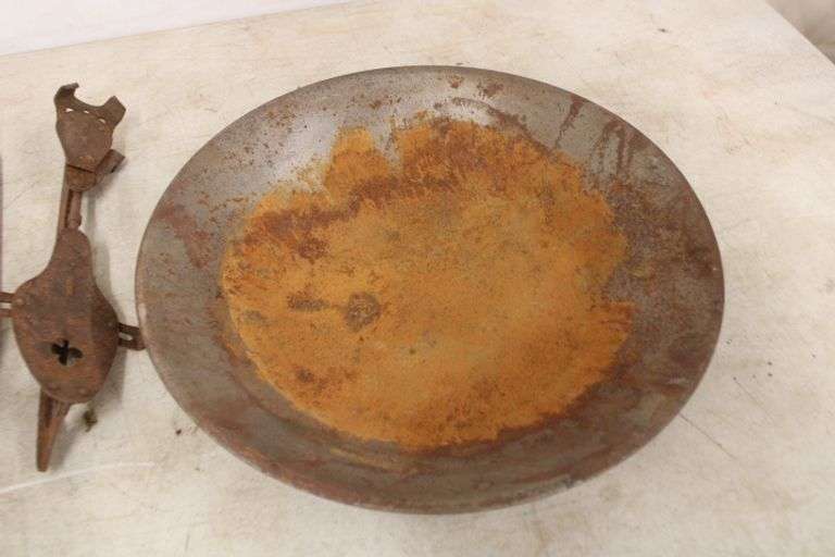 Panning dish & antique skates - Lee Real Estate & Auction Service
