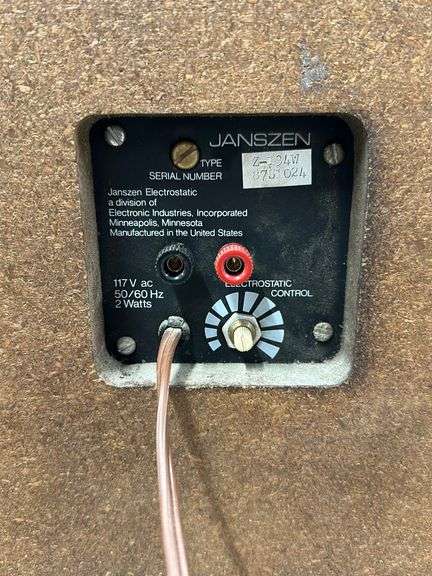 (2) Janszen Electrostatic Speakers - Lee Real Estate & Auction Service