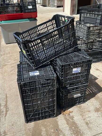 (7) Small Black Storage Crates - Lee Real Estate & Auction Service