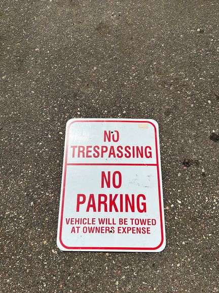 No Trespassing Road Sign - Lee Real Estate & Auction Service
