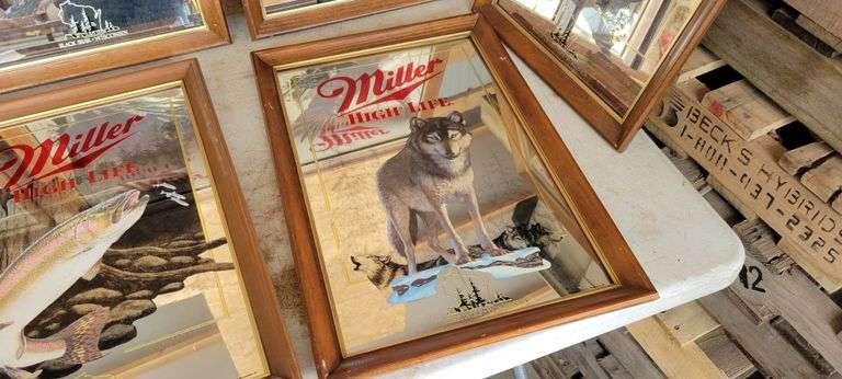 (7) Miller beer Mirrors - Lee Real Estate & Auction Service