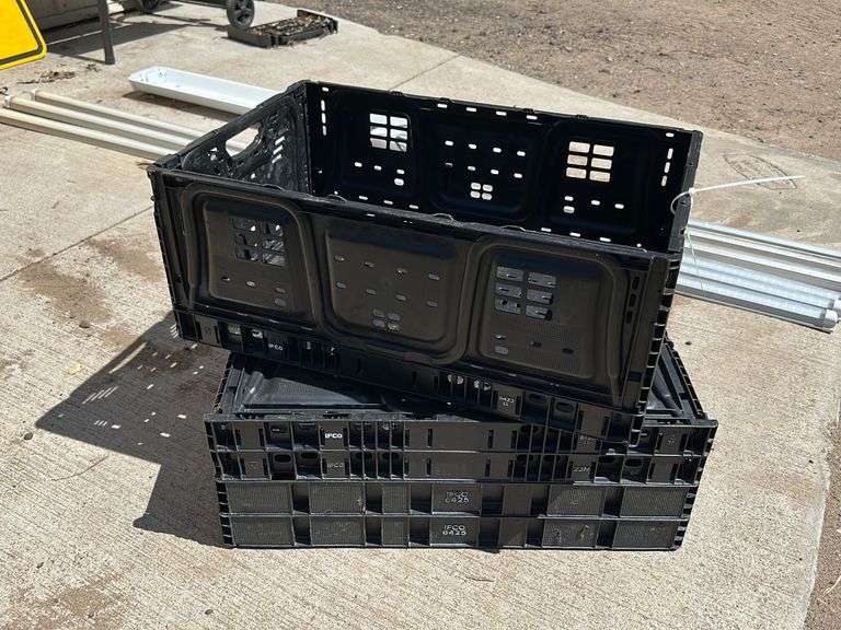 (5) Black Collapsible Storage Crates - Lee Real Estate & Auction Service