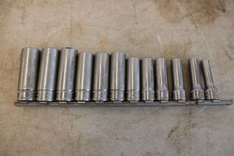 (12) 3/8" CAT Deep Well Metric Sockets - Lee Real Estate & Auction Service