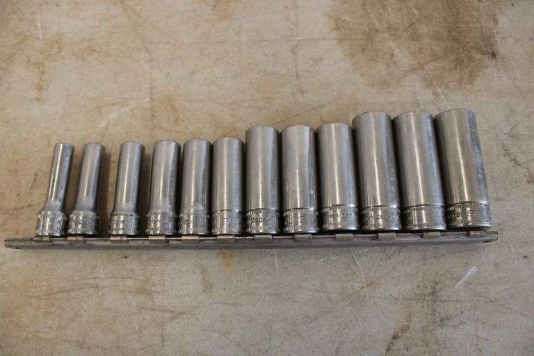 (12) 3/8" CAT Deep Well Metric Sockets - Lee Real Estate & Auction Service