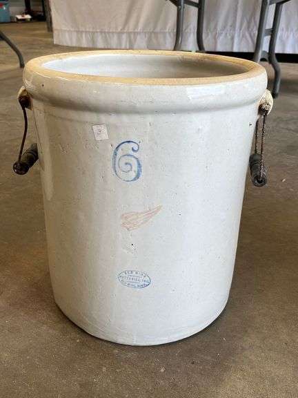 6 gal. Red Wing crock, Sm. Wing w/handles - Lee Real Estate & Auction ...