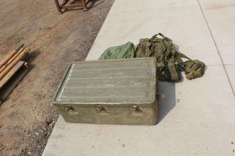 Military shipping container w/military surplus items - Lee Real Estate ...