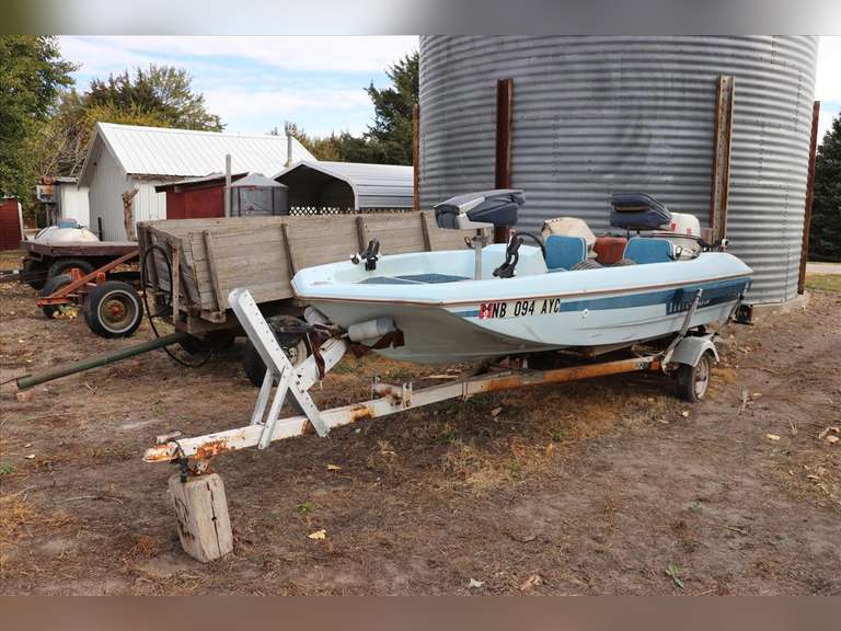 1979 Terry 450CM 16ft fiberglass boat on trailer, Johnson 40HP outboard ...