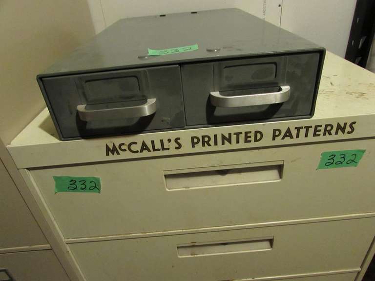 Old McCalls Pattern Cabinet and 2 drawer file box - Adam Marshall Land ...