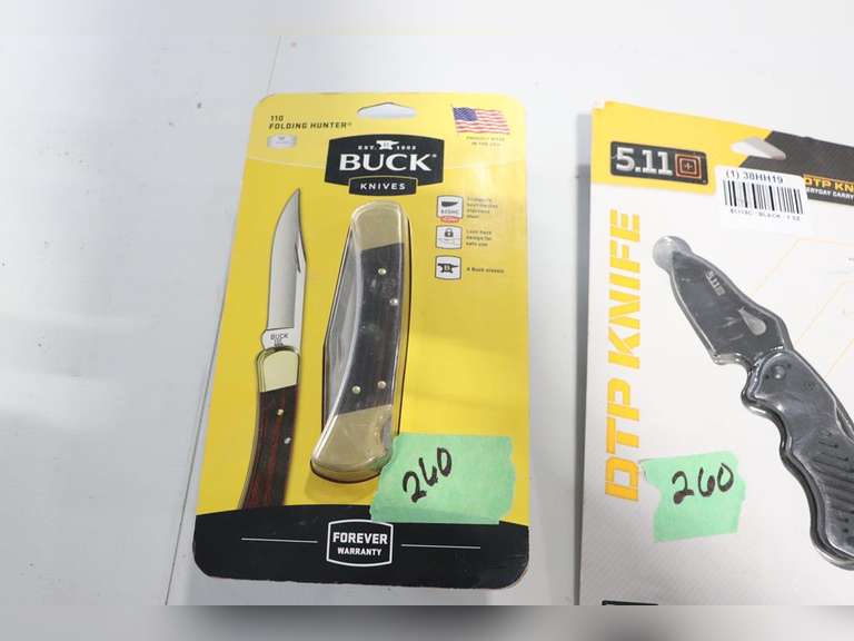 3 Items - 5.11 DTP knife, Leatherman Skeleton Tool, Buck Knives 110 ...