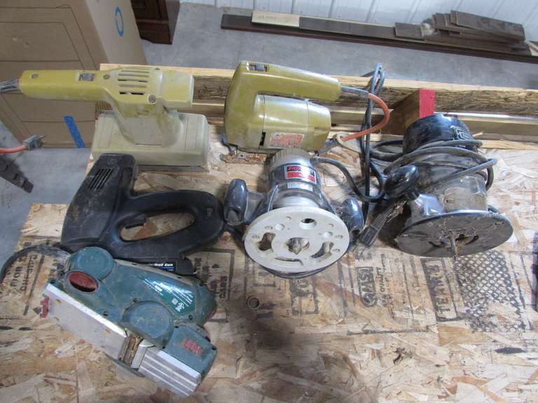 Two routers, electric jigsaw, electric staple/nail gun, compact planer ...