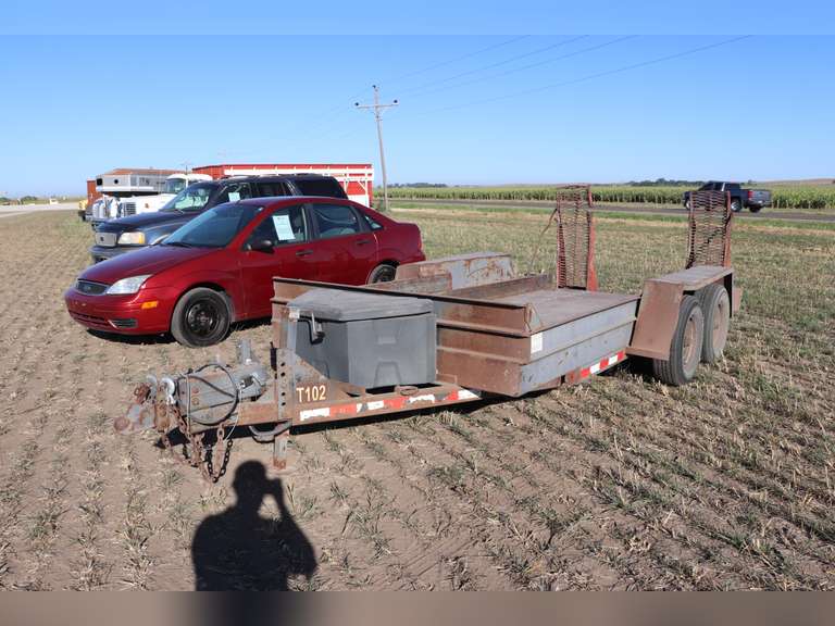 14' Tandem Axle Car Trailer W/Ramps - Adam Marshall Land & Auction, LLC