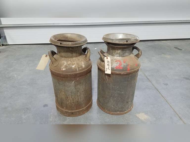 (2) Large Vintage Cream Cans - Adam Marshall Land & Auction, LLC