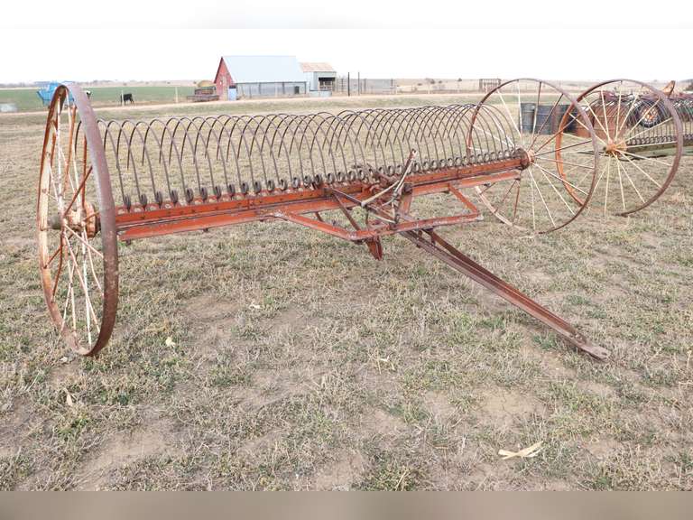 New Idea 12ft. Dump rake, one wheel is bent - Adam Marshall Land ...