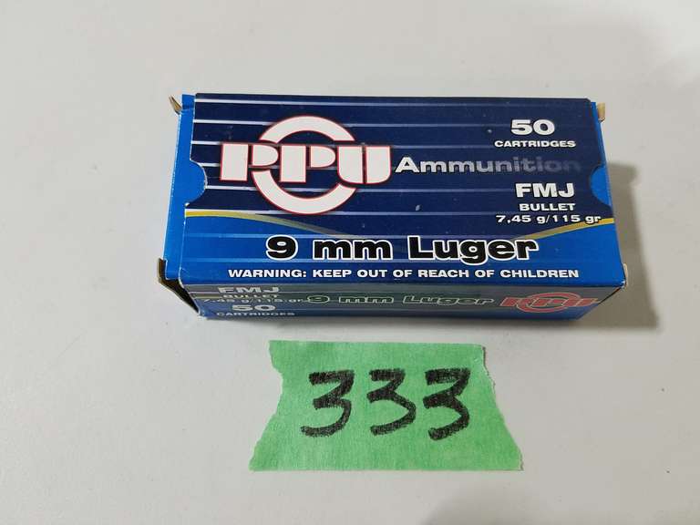 PPU Ammunition 9MM Luger, 115 Gr FMJ (1 X 50) - Adam Marshall Land ...