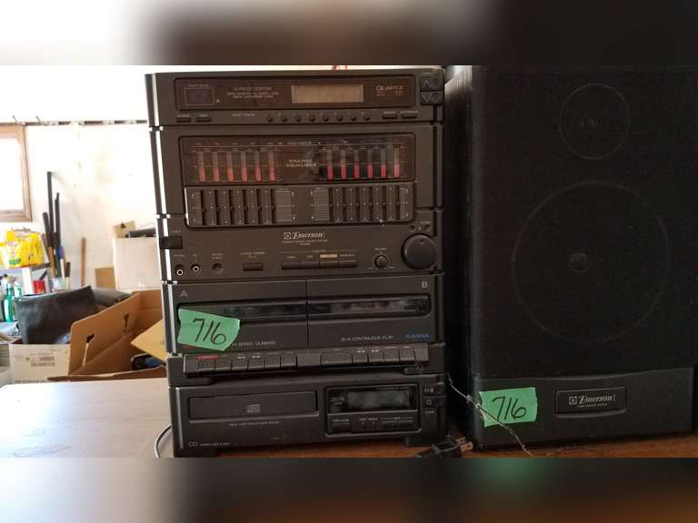 Emerson Stereo System and Speakers - Adam Marshall Land & Auction, LLC