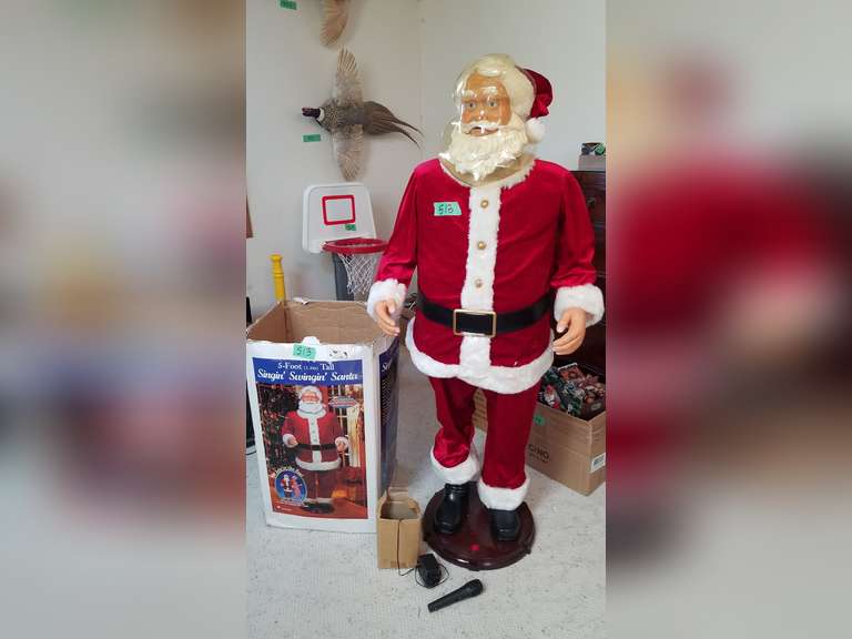 Swinging, Singing Santa (5 Ft Tall) - Adam Marshall Land & Auction, LLC