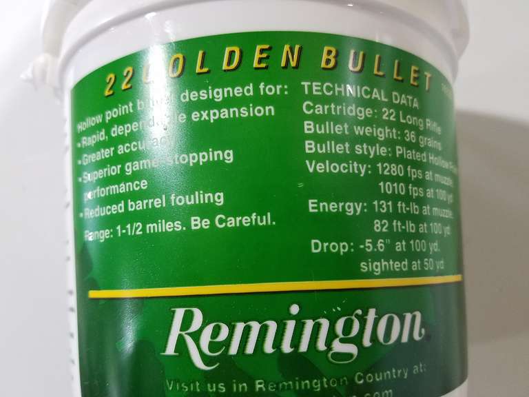 Remington Bucket O' Bullets 22 Golden Bullet (Bucket of 1400) - Adam ...