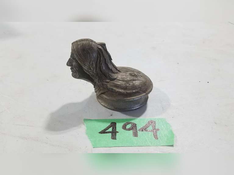 Antique 1920's Pontiac Indian Head Radiator Cap - Feather Section ...