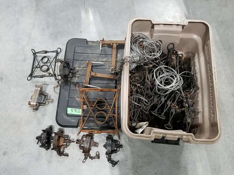 Assorted Traps, Etc W/Tote - Adam Marshall Land & Auction, LLC