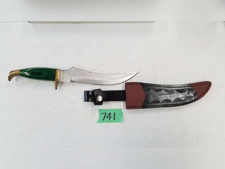 Swamp Fox Bowie Knife - NIB -Stainless Steel W/Leather Sheath - Adam ...