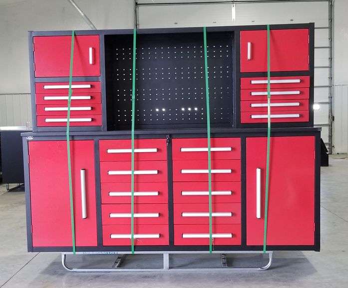 Unused Suihe Tool Box - Red,18 Drawer & 4 Door, 87"W x 22"D x 67"H ...