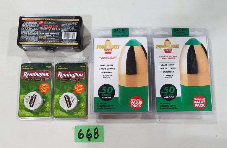Assorted Black Powder - Remington Percussion Caps, Powerbelt 50 Cal ...