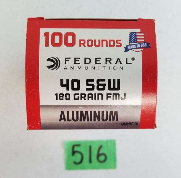 Federal Aluminum 40 S&W - 180 Gr FMJ (1 X 100) - Adam Marshall Land ...