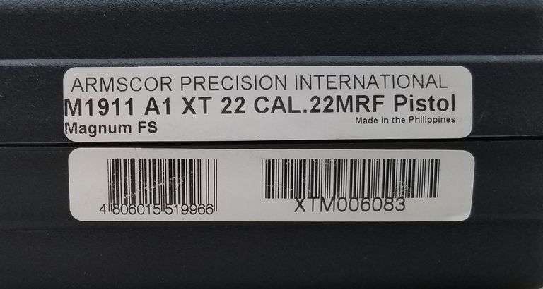 Rock Island Armory Model XTM-22 Pistol - 22 Mag - NIB - W/One Magazine ...
