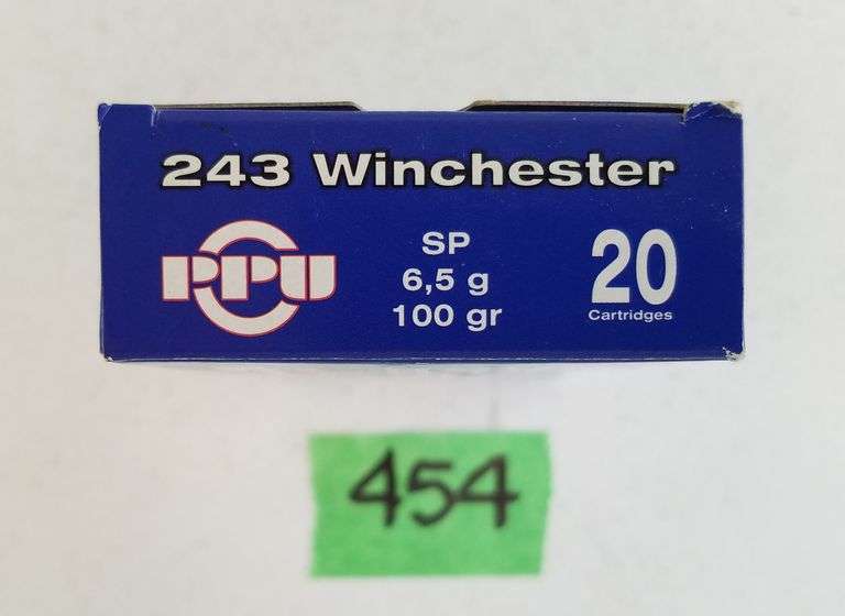 PPU 243 Win - 100 Gr SP (1 X 20) - Adam Marshall Land & Auction, LLC