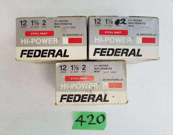 Federal Hi-Power Steel - 12 GA, 2-3/4", 2 Shot (3 X 25) - Adam Marshall ...