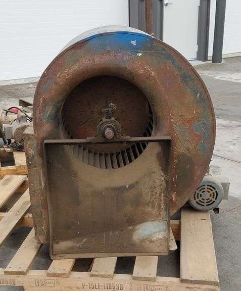 Large Squirrel Cage Fan W/Baldor 1.5 HP, 3450 RPM Motor - Working ...