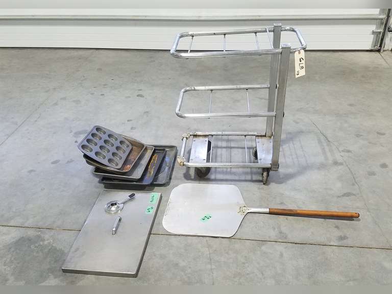 Bus Tub Cart, Assorted Pans & Pizza Peel, Etc - Adam Marshall Land ...