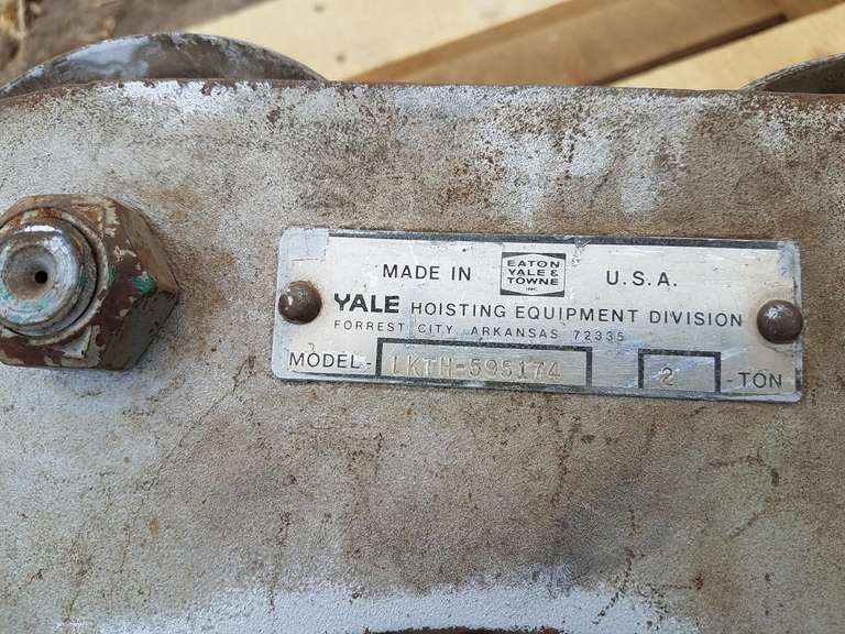 Yale Load King Hand Hoist - 2 Ton - Adam Marshall Land & Auction, LLC