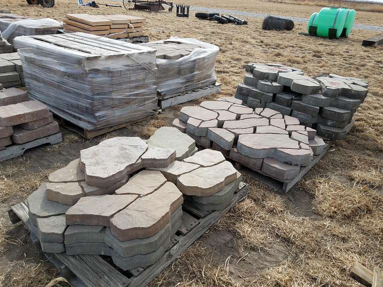 Pallets of Landscape Block - 3 stack row - Adam Marshall Land & Auction ...
