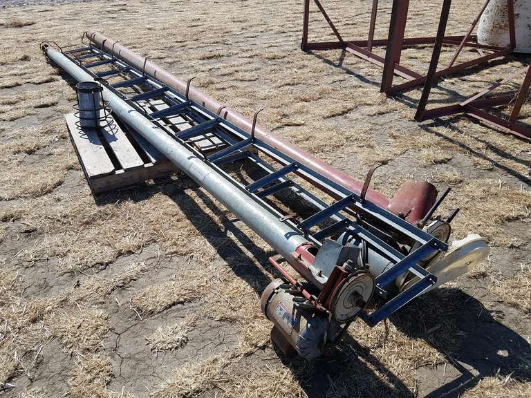 (2) Discharge augers, grain bin ladder - Adam Marshall Land & Auction, LLC