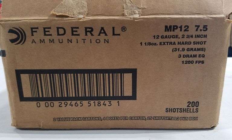 Federal Field & Target - 12 GA, 2-3/4", 7-1/2 Shot Lead (8 X 25 = Case ...