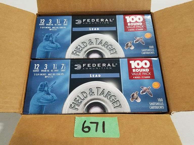 Federal Field & Target - 12 GA, 2-3/4", 7-1/2 Shot Lead (8 X 25 = Case ...