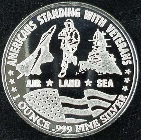 (10) AMAC "Americans Standing With Veterans" 1 oz Silver Rounds - Adam ...