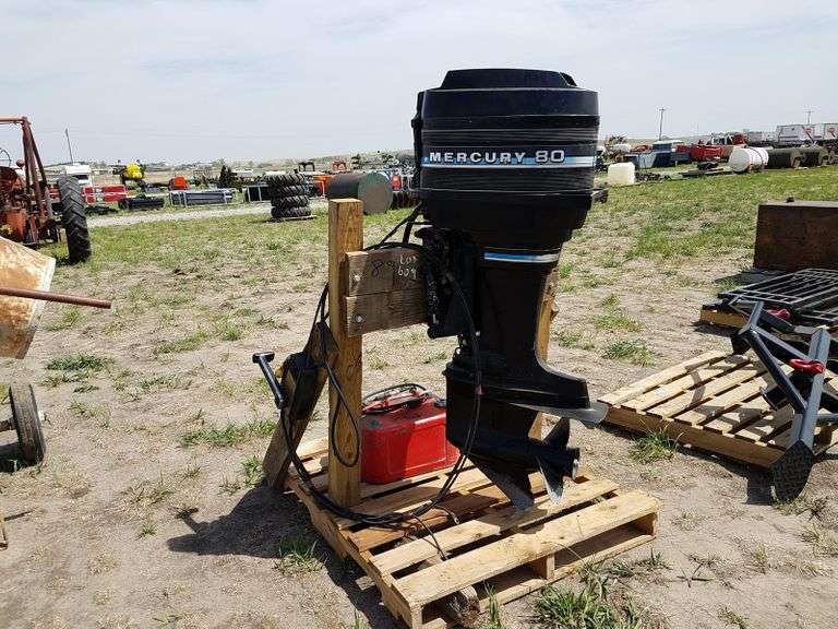 1980 Mercury Out Board Motor 80HP - Runs - Adam Marshall Land & Auction ...