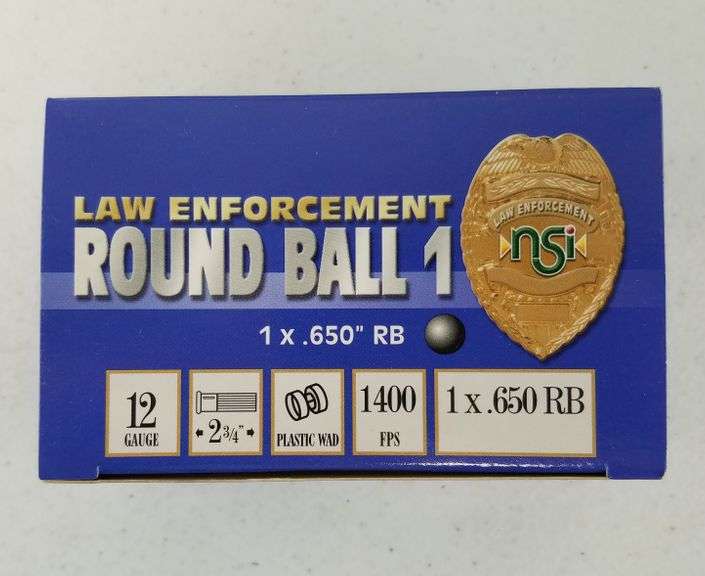Law Enforcement NSI Round Ball 1 - 12 GA, 2- 3/4 ", 1 X .650" RB (3 X ...