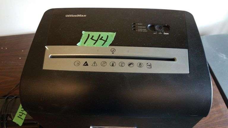 Office Max Paper Shredder and Radio - Adam Marshall Land & Auction, LLC